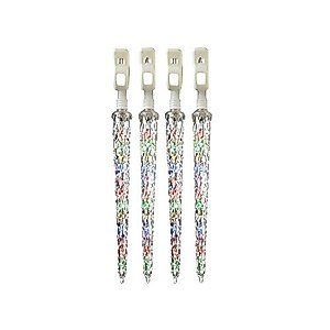 Noma LED Quick-Clip Cascading Shooting Star Icicle Christmas Lights | Built-in Clip-On Icicle Lights | 10 Multi-Color Bulbs | 12.6 Ft. White Wire Strand 