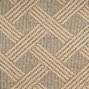 Nourison Washable Jute Geometric Natural 2' x 4' Area -Rug, Easy -Cleaning, Non Shedding, Bed Room, Living Room, Dining Room, Kitchen (2x4)
