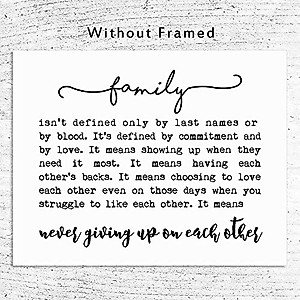 Family Isn't Defined, Family Quote, Family Wall Decor, Entryway Sign, Entryway Decor, Adoption Gift, Family Love, Family Definition, No Framed (11X14 INCH)