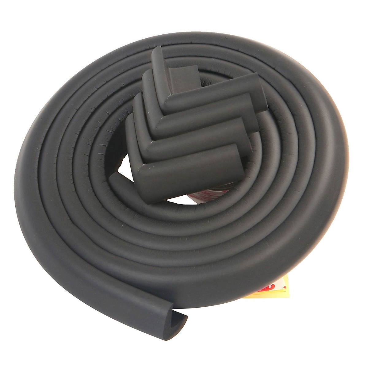 JNTworld 4m Length Table Edge Guard Baby Toddler Cushion Protector +4 Corner (5.76mm Thickness) Soft Non-Toxic and Environmentally Friendly (Black)