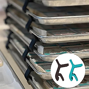 24pcs Baking Sheet Stackers, Baking Sheet Stacking Clips, Cookie Sheet Stacker, Cookie Sheet Stacking Clips, Baking Sheet Stackers Cookie Sheet Pan/Dividers Separators (4, Black)
