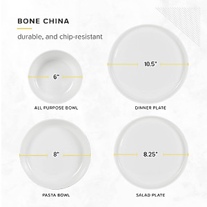 Table 12 16-Piece Natural White Coupe Dinnerware Set, Service for 4
