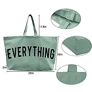 LLYLIU Canvas Tote Bag - Extra Large Shopping Beach Totes Bags Reusable Big Grocery Bag 28" x 8" x 16"