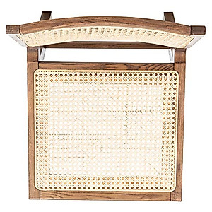 Safavieh Couture Home Collection Hattie Walnut French Cane Living Room Dining Accent Chair (Fully Assembled) -Set of 2 SFV4101D-SET2