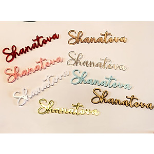 XIAOYUE 10pcs Shana Tova Place card,Acrylic Shana Tova Place Card for Elegant Weddings,Rosh Hashanah Celebrations & Special Events (Rose Gold Mirror)