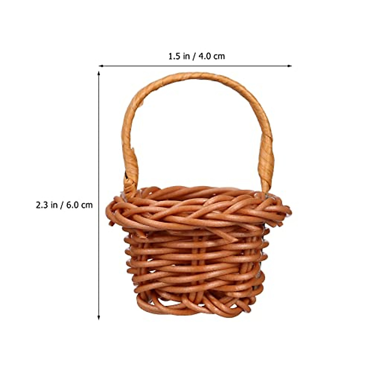 Wicker Basket 8pcs Mini Woven Baskets Miniature Picnic Baskets with Handles Farmhouse Small Basket Wedding Candy Gift Baskets Tiny Hamper Baskets for Wedding Xmas Tree Ornaments Woven Basket