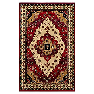 Superior Aztec Collection 5' x 8' Area Rug, Attractive Rug with Jute Backing, Durable and Beautiful Woven Structure, Bright and Bold Southwest Style Bordered Rug