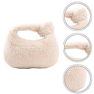 Faux Fur Bag Fashion Plush Dumpling Bag Fluffy Purse Shearling Handbag for Women