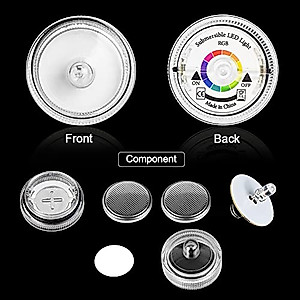 Rikiss Submersible Led Lights, Mini Tea Lights Led Underwater Lights for Vase Centerpiece Aquarium Lights for Fish Tank Pond Fountain for Inground Pools Bathtub Candles Light LED Lamp, RGB, 24pcs