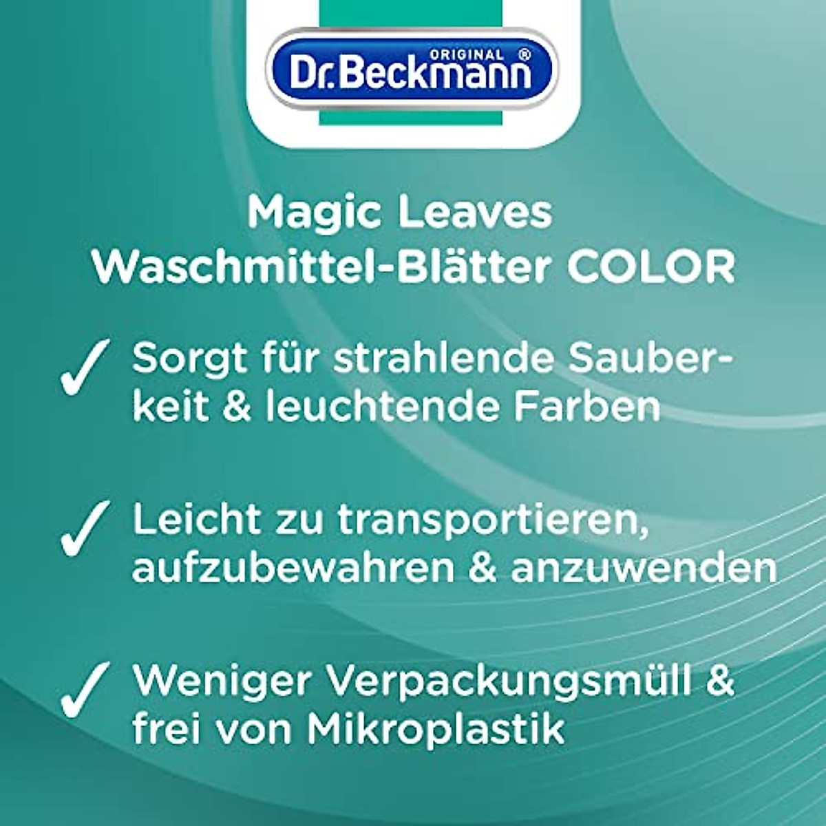 Dr. Beckmann Magic Leaves Colour Detergent Sheets, Pre-Dosed & Water-Soluble Wash Sheets, Space-Saving and Easy to Use (1)