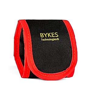 BYKES Magnetic Wristband for Holding Screws, Nuts, Nails and Bolts | Powerful Super Strong Magnetic Tool Wristband for Men and Women | Large Magnetic Wrist Tool Holder | Tool Gifts for Men | Red/Black