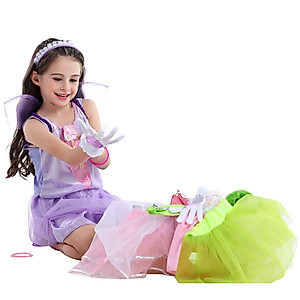 Fedio Dress up Clothes for Little Girls - Kids Dress up & Pretend Play Princess Dress up Trunk Costume for Girls 3-6 Years