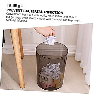 STOBOK 2pcs Decorative Kitchen Wastebasket Cans Bathroom Container Offices Paper Small Translucent Ash-bin Lidless Unique for Clear Bucket Bag Large Basket Uncovered Black Pot Bedrooms