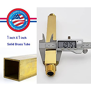 Aquaiaw Square Shower Arm and Anti-Scratch O-Ring Flange, 8 inch, Solid Brass, Both Soldered 1/2 NPT Tapered Threads, Straight Rainfall Shower Head Arm Extension, Ceiling Mount Arm (Brushed Gold)