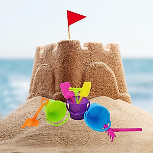 The Dreidel Company Mini Beach Playsets, Play Set Includes 1 Sand Bucket, 1 Shovel, 1 Rake, and 1 Scoop, Birthday Treats for Boys and Girls, Party Favors for Kids and Toddlers (6-Pack)