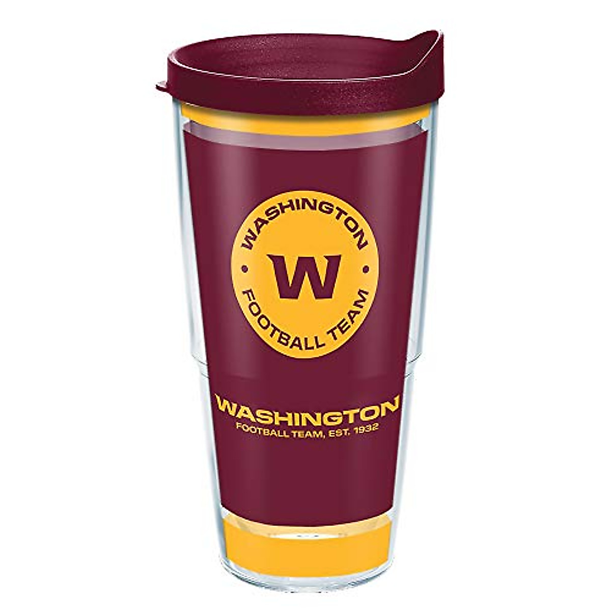 Tervis Made in USA Double Walled NFL Washington Insulated Tumbler Cup Keeps Drinks Cold & Hot, 24oz, Touchdown