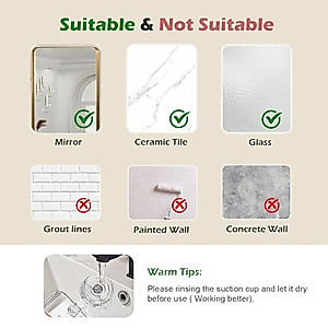 DEEIF Clear Shower Caddy Suction Cup Storage Basket for Bathroom