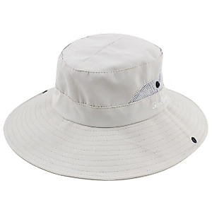 Womens Ponytail Sun Hat Outdoor UV Protection Foldable Floppy Bucket Hats Wide Brim Summer Beach Fishing Cap Pure Beige