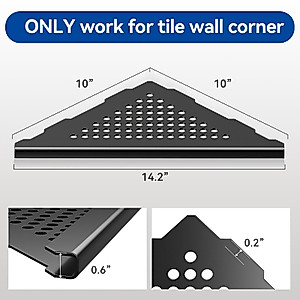 DELLAN Corner Shower Shelves, Bathroom Shelf for Inside Shower, Stainless Steel Corner Shelf for Tile Walls (2 Pack)