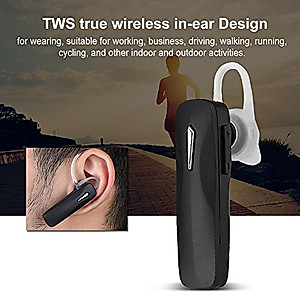 Yoidesu TWS Wireless Bluetooth Ear-Hook Earbuds Portable True Wireless Earbuds Noise-Canceling Hands-Free Sports & Exercise in Ear Business Headphones (Black)