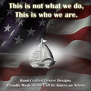 Handcrafted Antique Pewter Sailboat Magnet Gift for Personalizing Home Office Refrigerator Whiteboard Locker - Made in The United States - SKU A017MAG