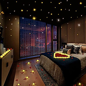 Caffox 3000Pcs Rose Petals with 36Pcs LED Tea Lights Candles, Rose Petals for Romantic Night for Her Set, Romantic Decorations for Special Night, Valentine's Day, Wedding, Anniversary Decorations