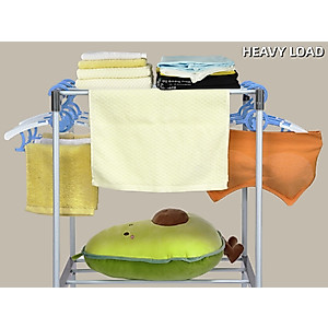 HOUSE AGAIN Clothes Drying Rack, Small Drying Rack Clothing, 3-Tier Laundry Cloth Dyer Racks Freestand Dryer Rack for Bathroom, Apartment and Laundry Room