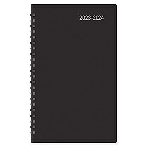 2023-2024 Office Depot® Brand 14-Month Weekly/Monthly Academic Planner, 5" x 8", 30% Recycled, Black, July 2023 to August 2024