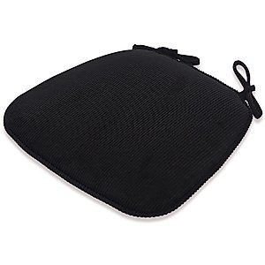1/2/4 Packs Dining Chair Cushion,Non-Slip Corduroy Chair Cushion with Laces,Soft Thickened Comfortable Seat Cushion for Dining Room Kitchen Office Home (Color: Black,Size: Set of 1)