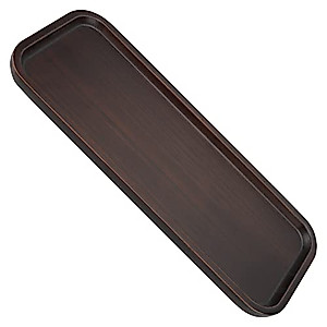 JOIKIT 14 x 5.9 Inch Walnut Wooden Rectangle Tray, Bathroom Tray Platter Solid Wood Decorative Serving Tray Plate for Cookie, Bread, Cheese, Coffee, Tea