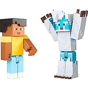 Mattel Minecraft Game, Creator Series Action Figures and Accessories, Camp Enderwood Steve and Mob Figures, Collectible Gift for Kids