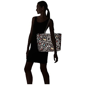 Karl Lagerfeld Paris womens Adele TOTE, Black/Orange, One Size US