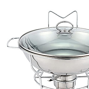 MagiDeal Round Buffet Chafer Multifunction with Lids 3.5L Portable Large Capacity Warming Tray Serving Tray Holder Chafing Dish for Catering Parties