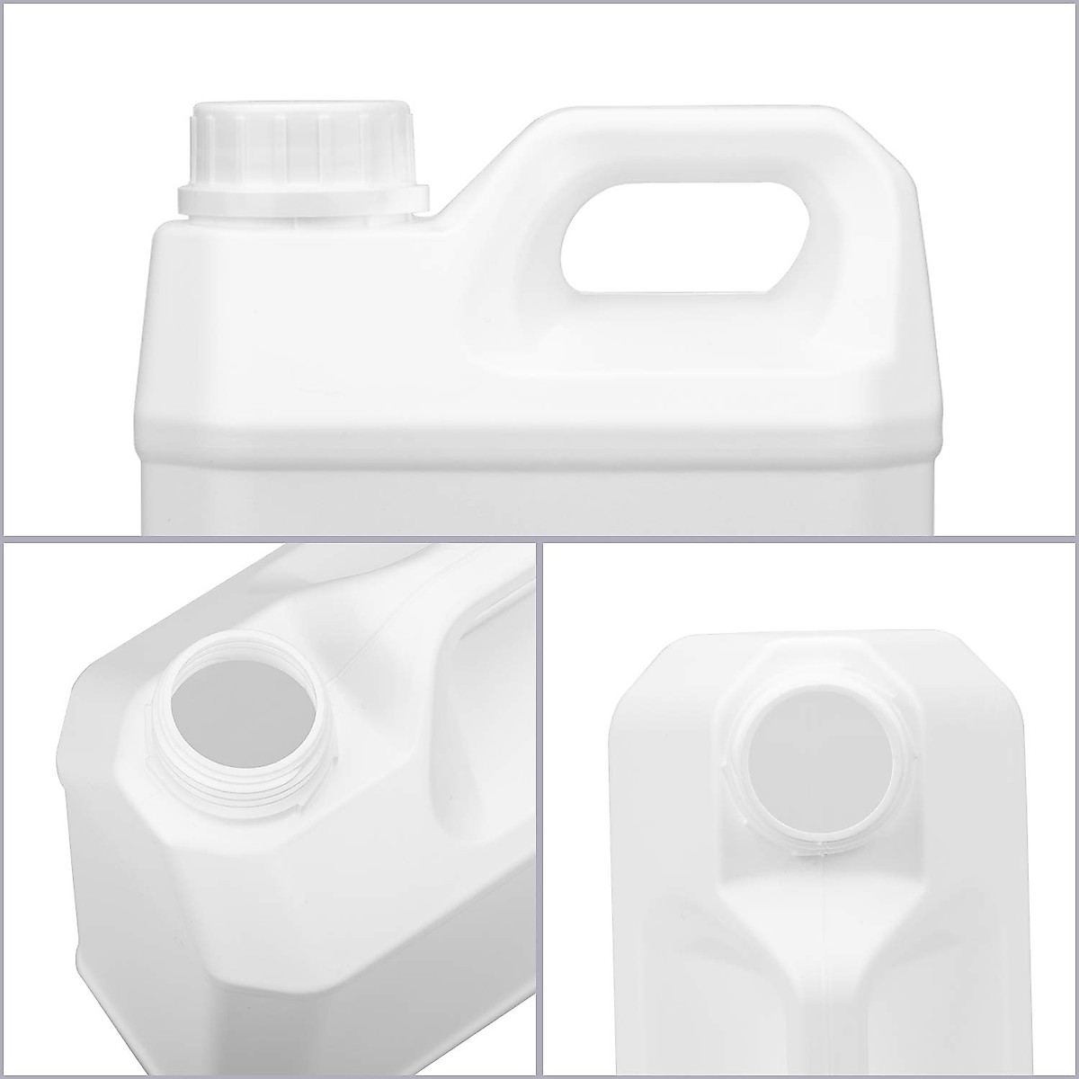 Nicunom 3 Pack 80 Oz Plastic Jugs, F-Style Large Empty Jug Container Bottle with Airtight Lids, Reusable Food-grade BPA Free HDPE Plastic, for Home and Industrial Use, White
