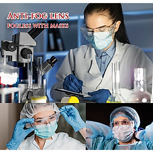 XII WY 3 Pack of Safety Glasses (3 Pairs in 3 Colors) Anti-Fog Crystal Clear Eye Protection Over Glasses Scratch Resistant lab Safety Construction Work CE EN 166 Certified