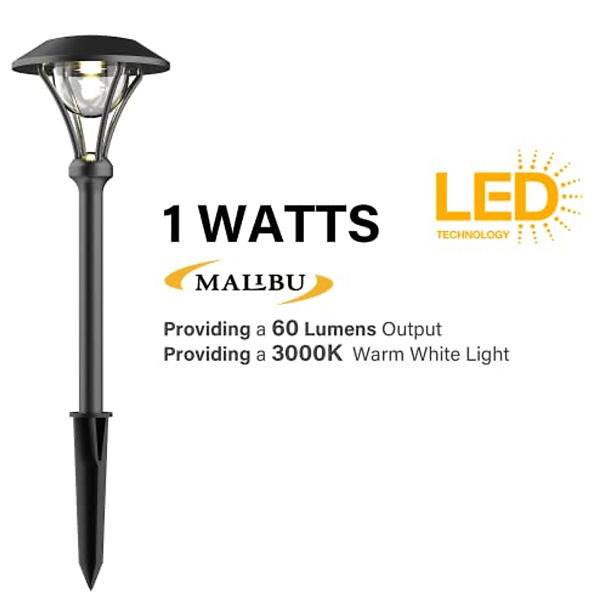 Malibu Celestail LED Pathway Light LED Low Voltage Landscape Lighting Garden Light for Driveway, Yard, Lawn, Pathway, Garden 8406-2104-01