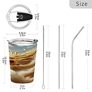 Wassud Golden Dragon 12 oz Tumbler with Lid and Straw Stainless Steel Double Wall Vacuum Tumblers Insulated Travel Coffee Mug for Cold and Hot Drinks