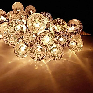 Xiying 6.5M String Lights with 30LED Bulbs Battery Powered Decorative for Bedroom Crystal Balls Fairy String Lights Great Garden Terrace Patio Outside Lights for Home Garden (6.5 Meters 30 Lights)