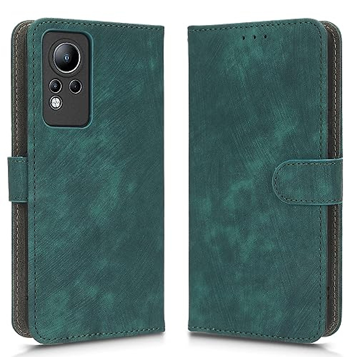 Case Compatible with Infinix Note 11 X663 X663B,Case with Card Slot.Wallet Design,RFID Protection.Standable Flip Case Green