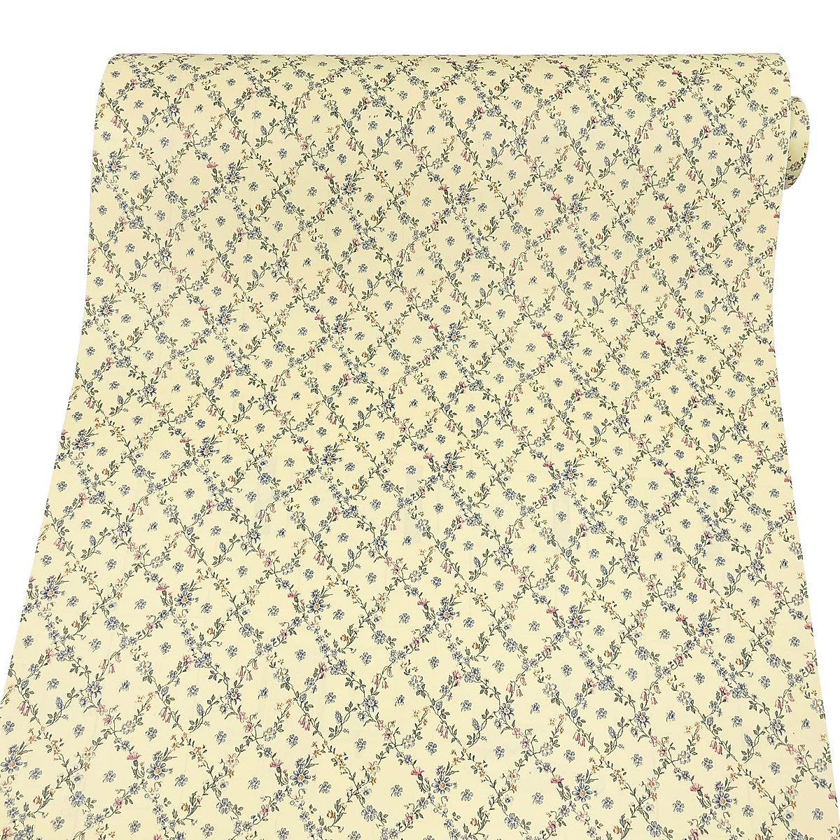 Yifasy 19.7ft Roll Flower Wallpaper Self-Adhesive Wall Decor Peel Stick Furniture Liner Redo Countertops Drawer Chests (236x17.7 Inch)