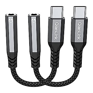 USB Type C to 3.5mm Female Headphone Jack Adapter, (2-Pack) USB C to Aux Audio Dongle Cable Cord for iPhone 15 Plus 15 Pro Max, Samsung Galaxy S23 S23+ S22 S21 S20 Ultra, Note 20, Pixel XL, iPad Pro