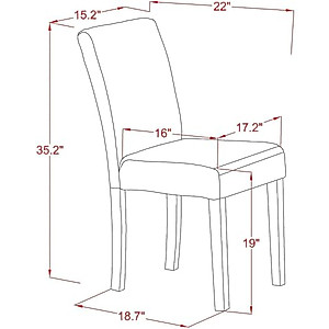 East West Furniture ABP2T02 Parson Dining Room Light Beige Linen Fabric Upholstered Chairs, Set of 2