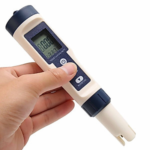 TDS Meter Digital Water Quality Tester, 5in1 Multifunctional PH/Salinity/Tem/TDS/EC Meter 0.01 Resolution High Accuracy Digital Water Tester for Household Drinking, Pool and Aquarium