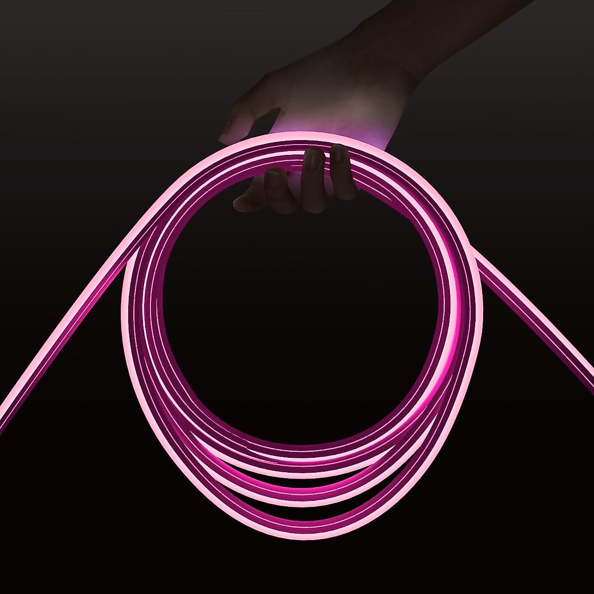 Annxrenn LED Neon Flexible Light Strip, 16.4FT/5M Neon Light Strip Pink 12V Silicone Neon Light Waterproof for Bedroom Indoors Home Decor (Power Adapter Included)