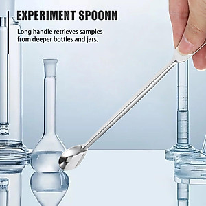 5pcs Lab Spoons Lab Spatula, Stainless Steel Lab Spatula Sampling Spoons Laboratory Scoops Lab Mixing Spatulas, Length 20CM