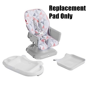 Replacement Cover for Fisher-Price Space Saver High Chair Rosy Windmill FLG98 ~ Replacement Cotton/Foam Pad ~ Pinks, Rose, White and Gray