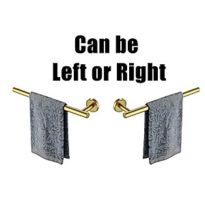 JQK Hand Towel Holder Towel Ring Gold, Thicken 0.8mm 304 Stainless Steel Bathroom Hand Towel Bar, 12 Inch Wall Mount Towel Rack Hanger, Brushed Gold, THH110L12-BG