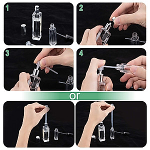 6pcs Refillable Perfume Bottle, 8 ML BPA Free Spray Atomizer Perfume Bottle, Leak Proof Glass Perfume Atomizer with Metallic Aluminum caps