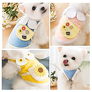 Pet Clothes Cute Dog Vest Lovely Sunflower Dog Shirt Breathable Pet T-Shirt Puppy Clothes Shirt for Pet (Medium, Pink)