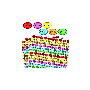 Vending Machine Price Labels Soda Snack $1.00 $1.25 $1.50 $1.75 $2.00 $2.50-0.8 x 0.6 Inch Vending Machine Labels Sales Stickers for Business 720 Pcs